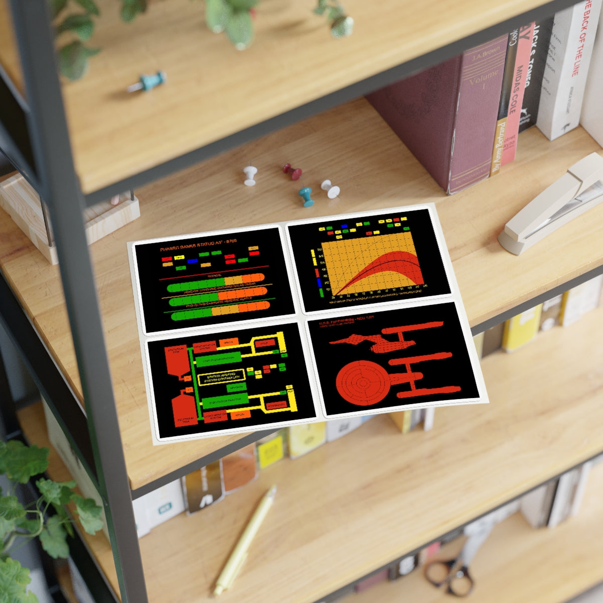 TOS LCARS Engineering Displays Sticker Sheet Prop – Judy's Emporium